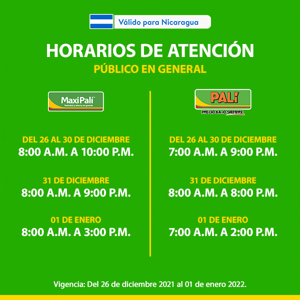 Comprá a bajo precio siempre en Maxi Palí y Palí Nicaragua